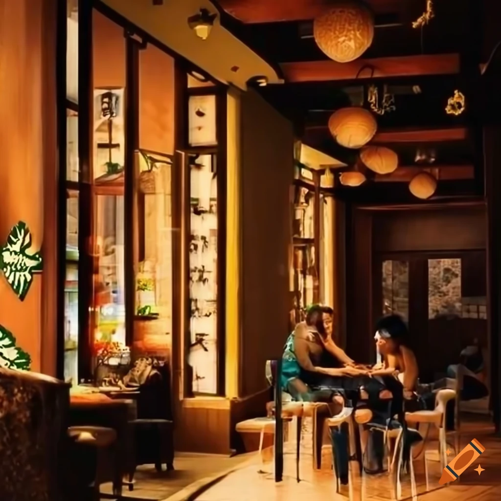 Modern starbucks store with traditional vietnamese architecture in ho ...