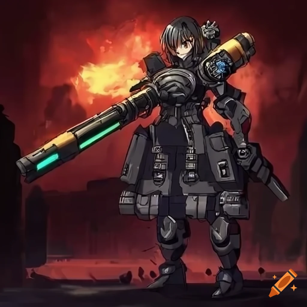 Futuristic royal artillery in anime style on Craiyon