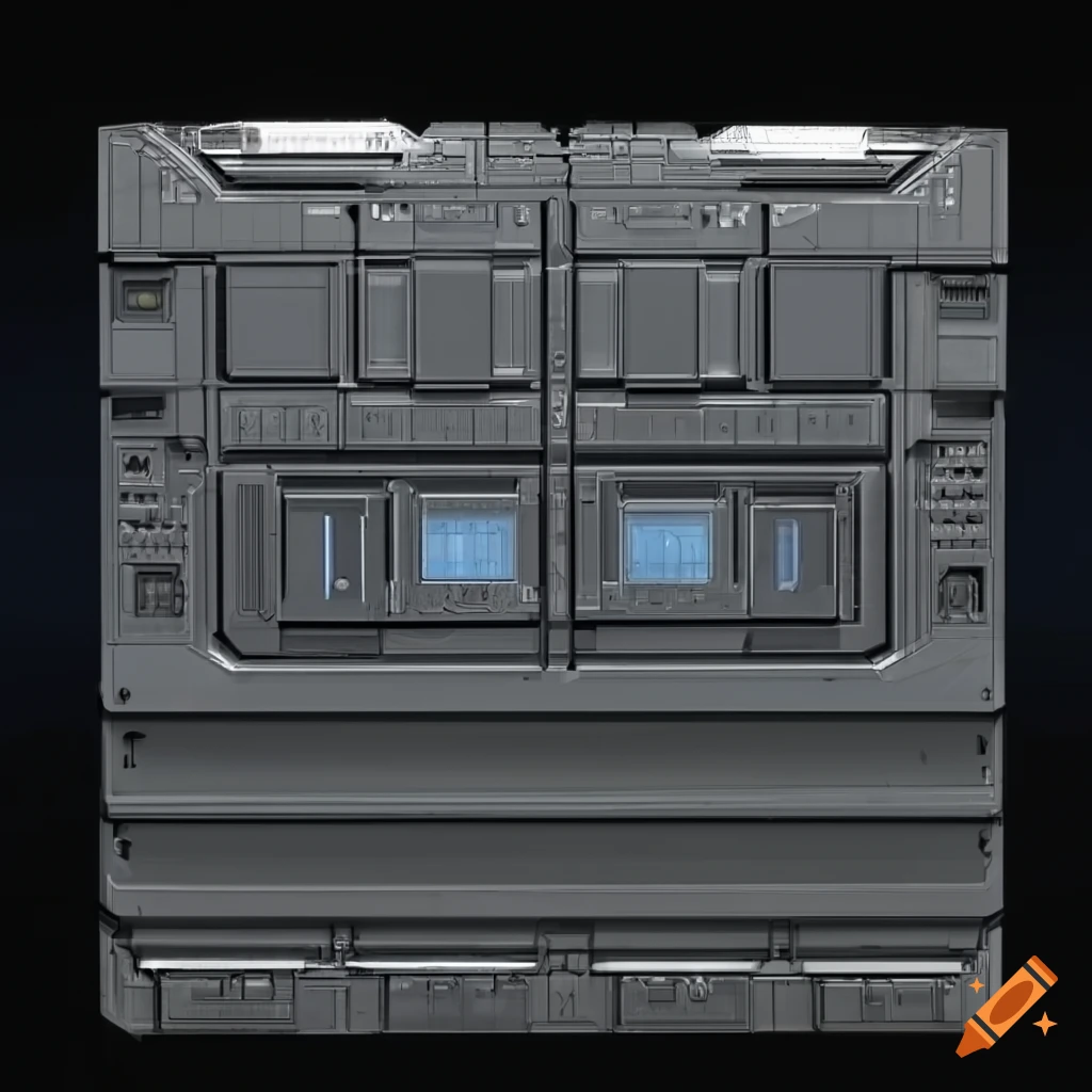 Sci-fi panel with air vents for 3d modeling trimsheets on Craiyon