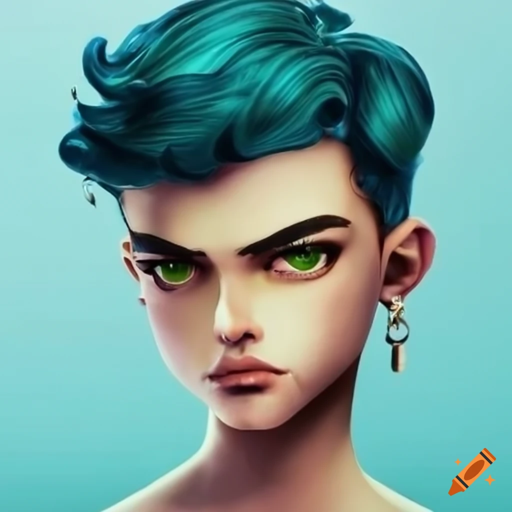 Male cala maria with earrings on Craiyon