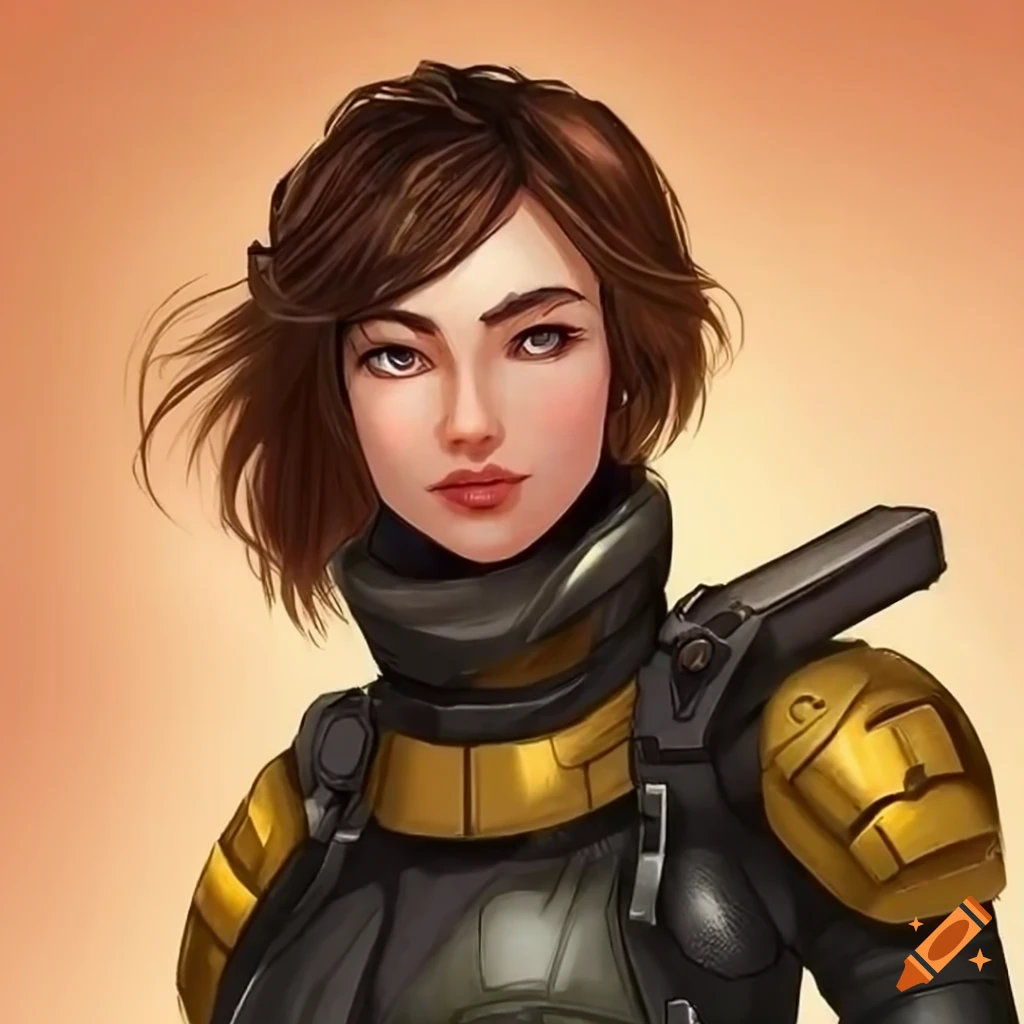 Detailed portrait of a female space adventurer in sci-fi armor on Craiyon