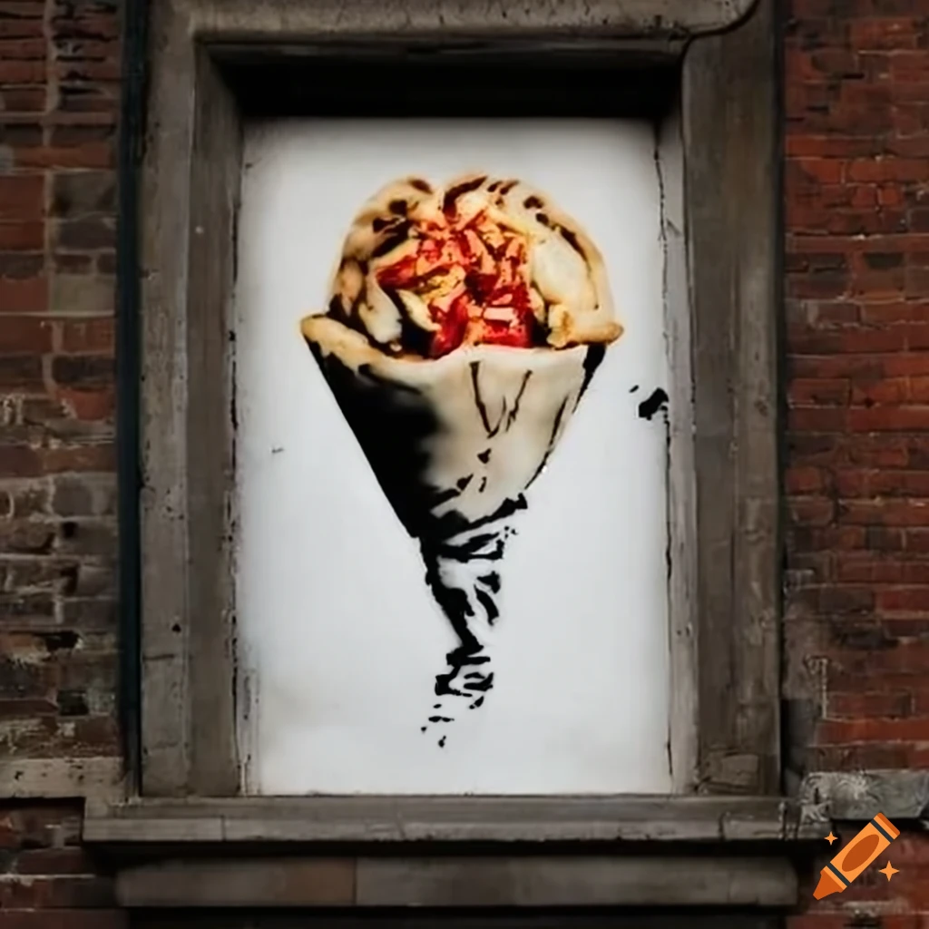 Gyros art piece by banksy on Craiyon