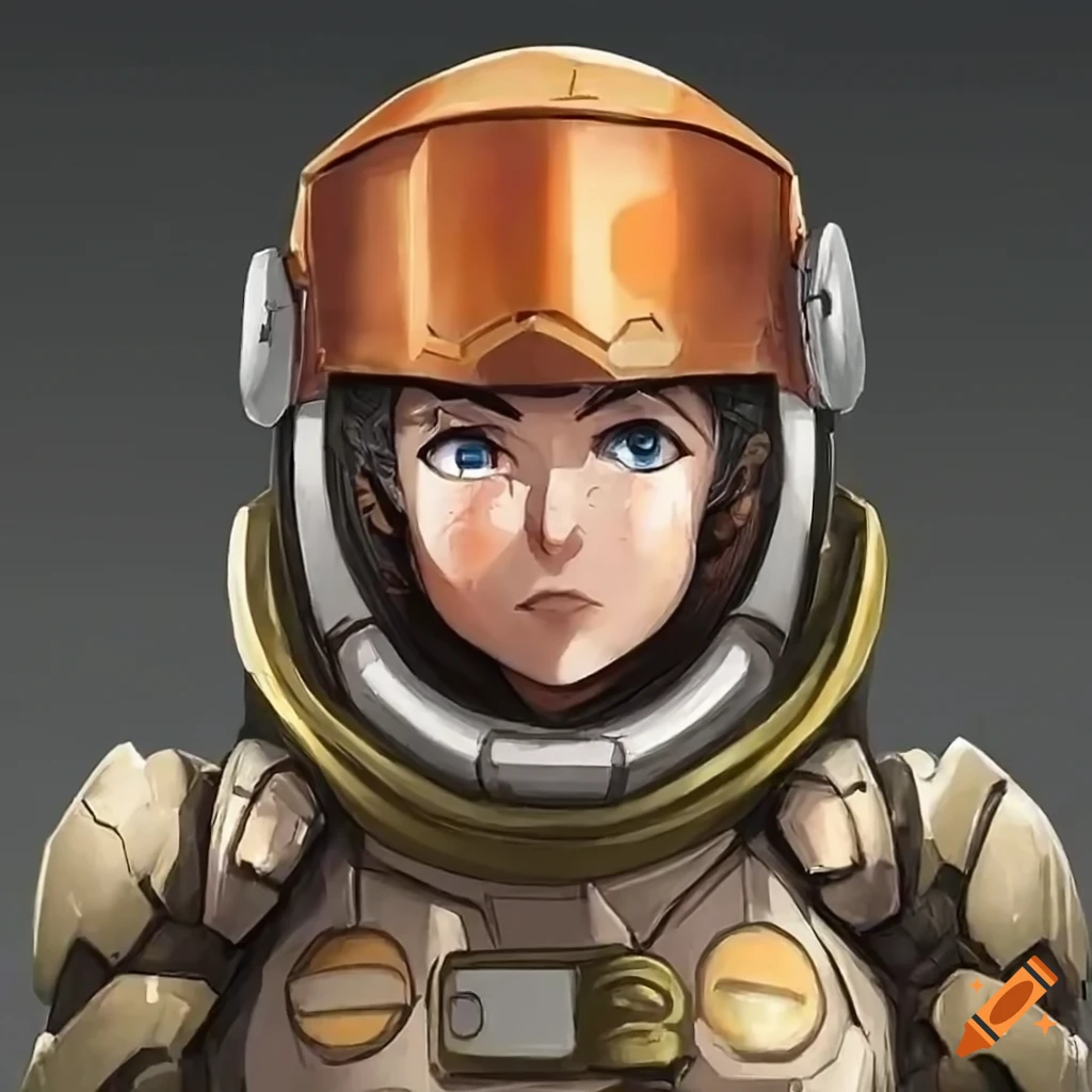 Detailed portrait of a space adventurer in sci-fi armor on Craiyon