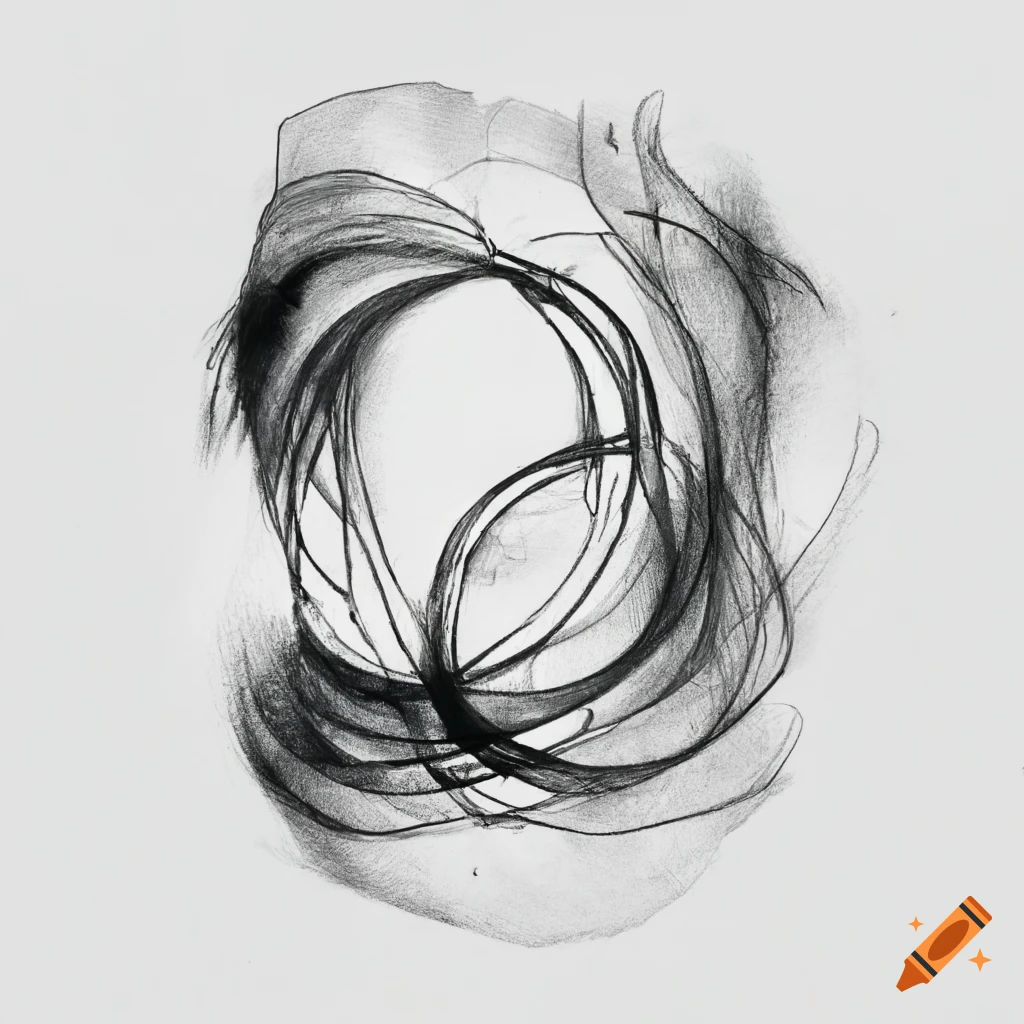 Abstract product design sketch with swirling lines on Craiyon
