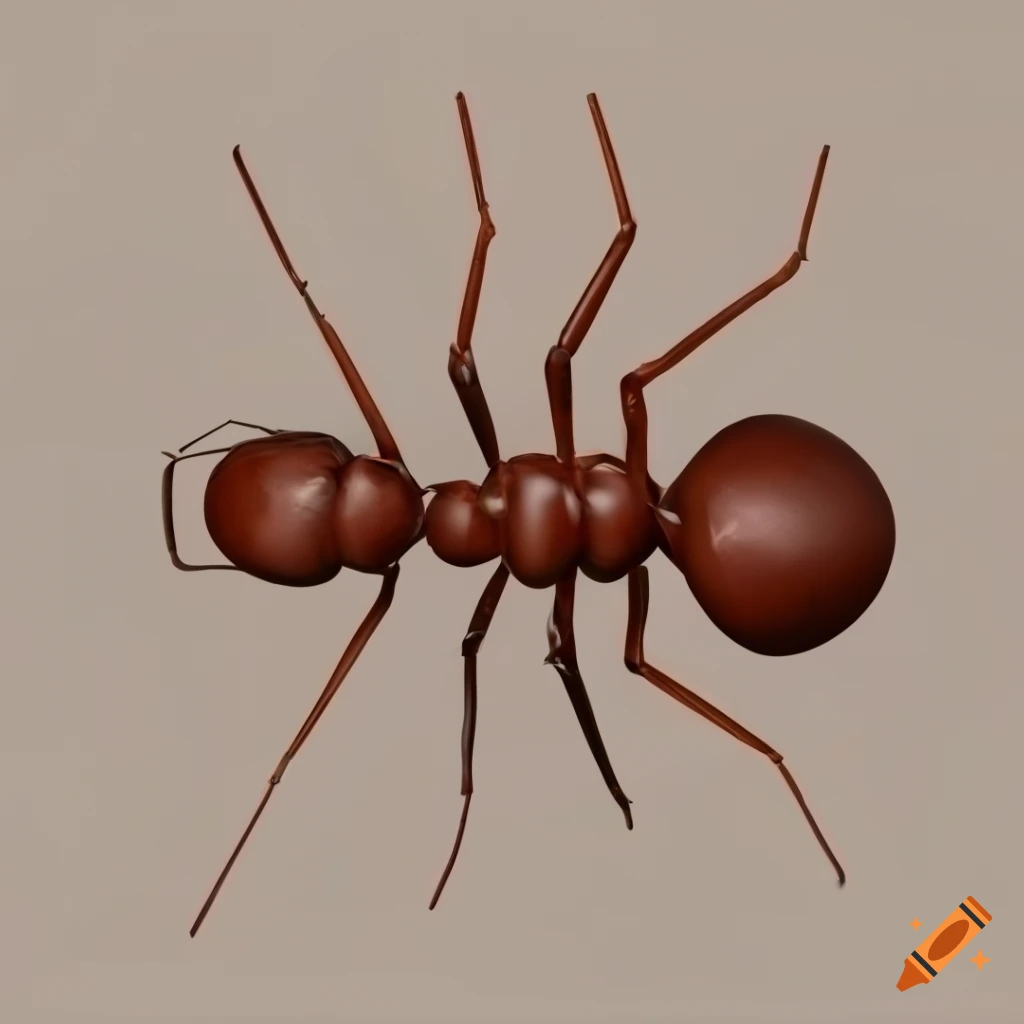 High definition top view 3d model of an ant on neutral background on ...
