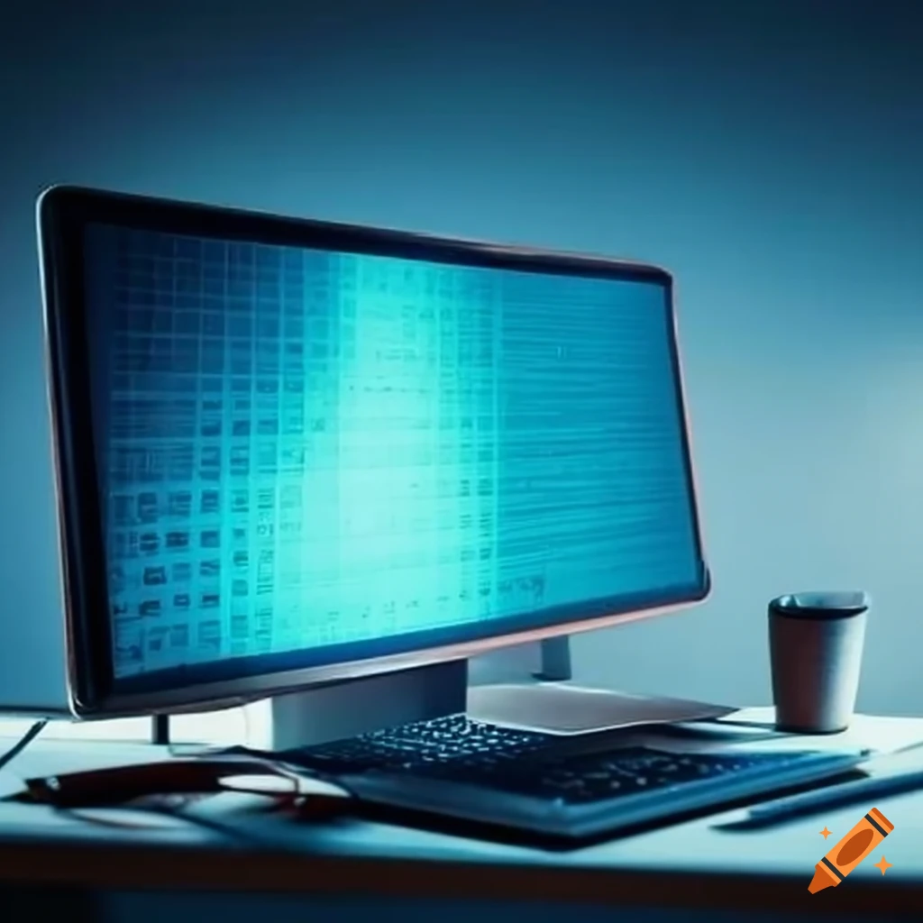 Computer screen with multiple tabs open in a workplace setting on Craiyon