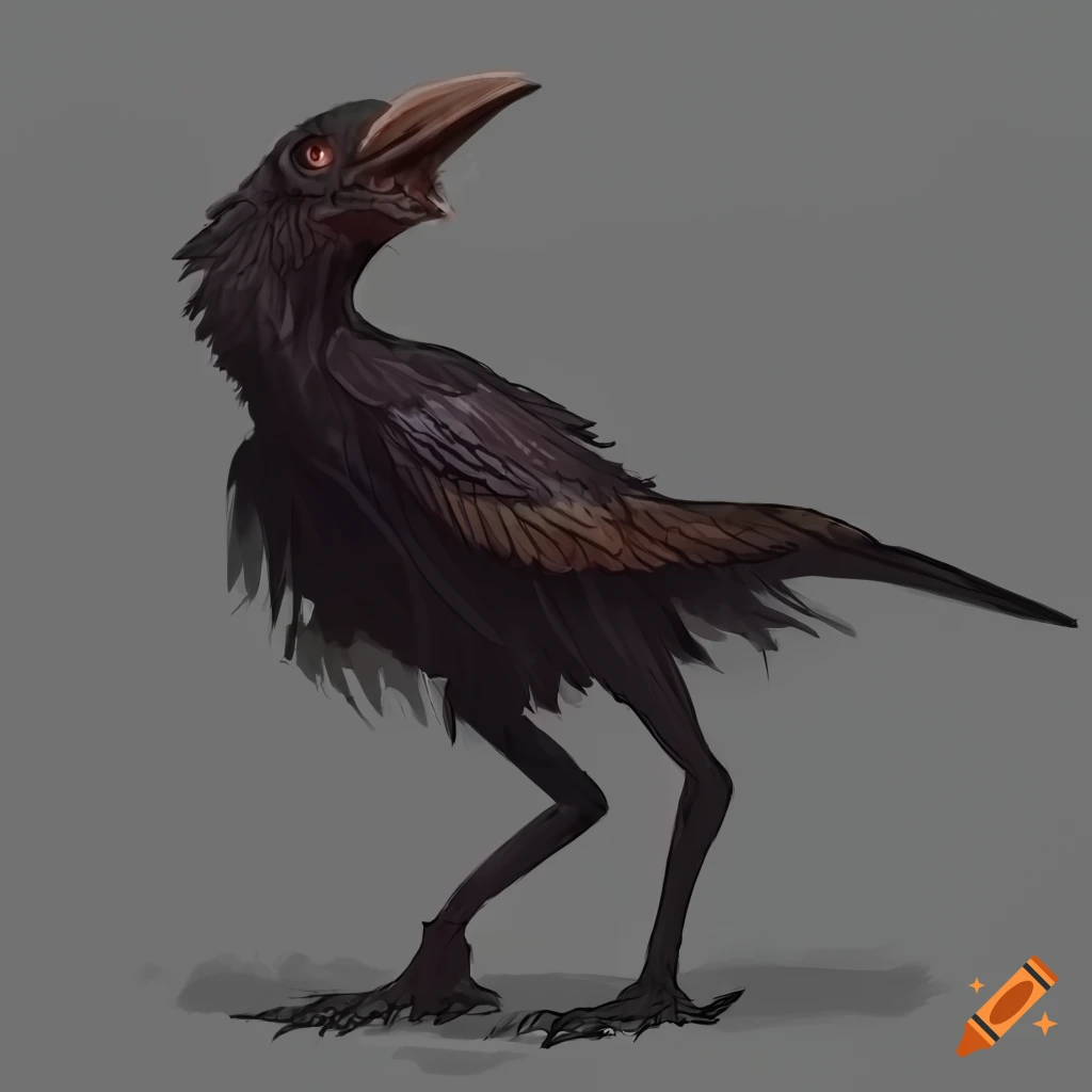 Cenozoic terror bird crow concept art on Craiyon