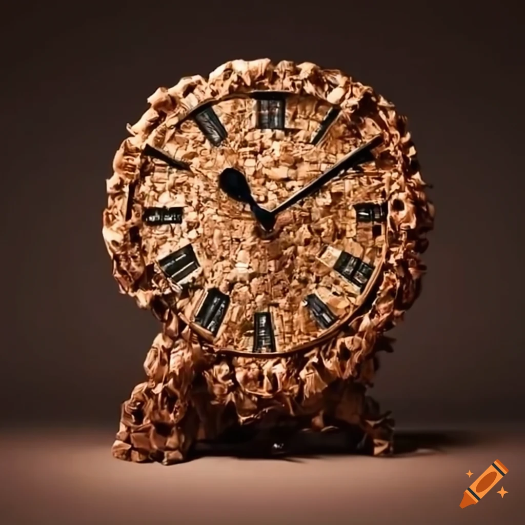 Creative clock made from trash cans on Craiyon