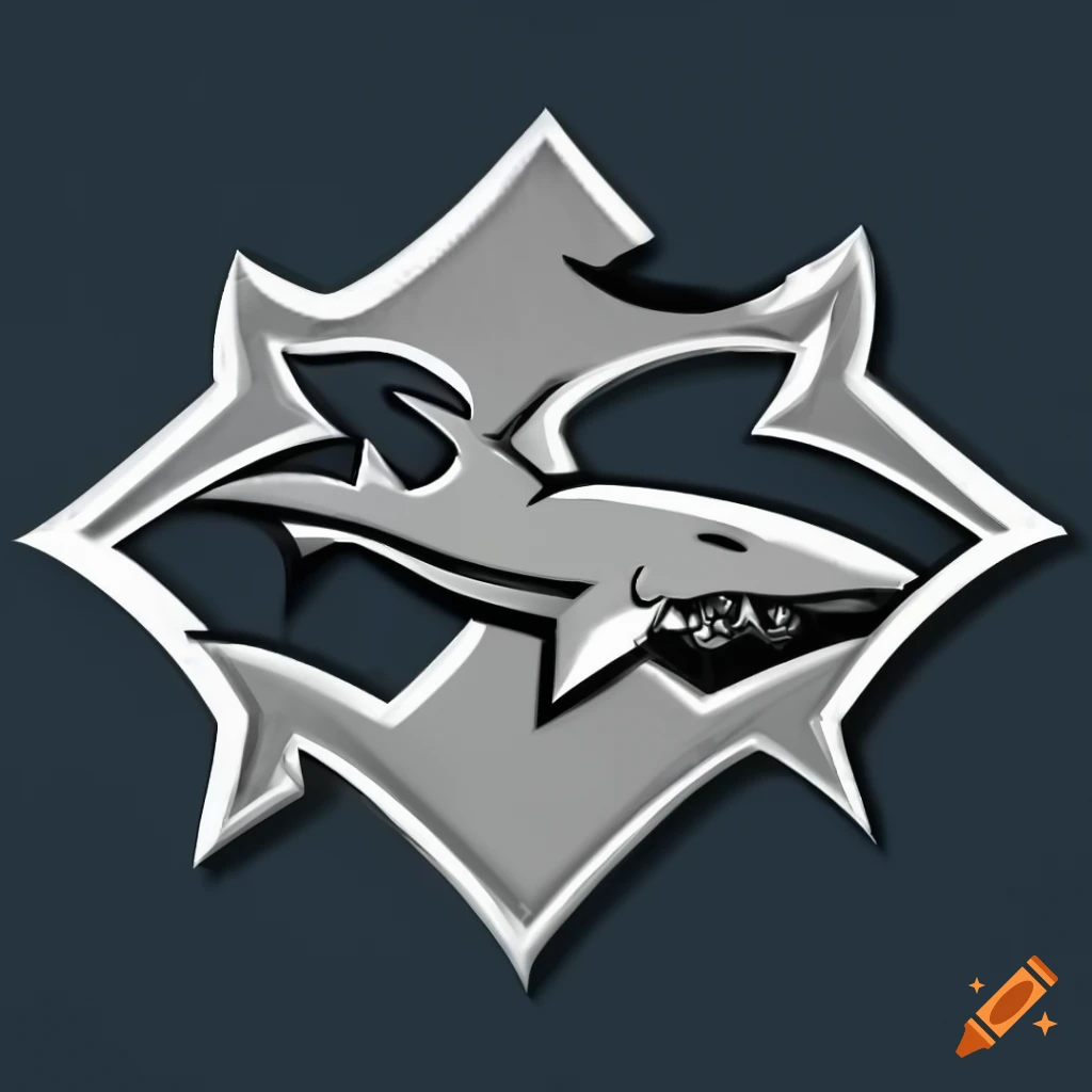 Simplistic grey sharks gang emblem for an imposing and savage group on ...