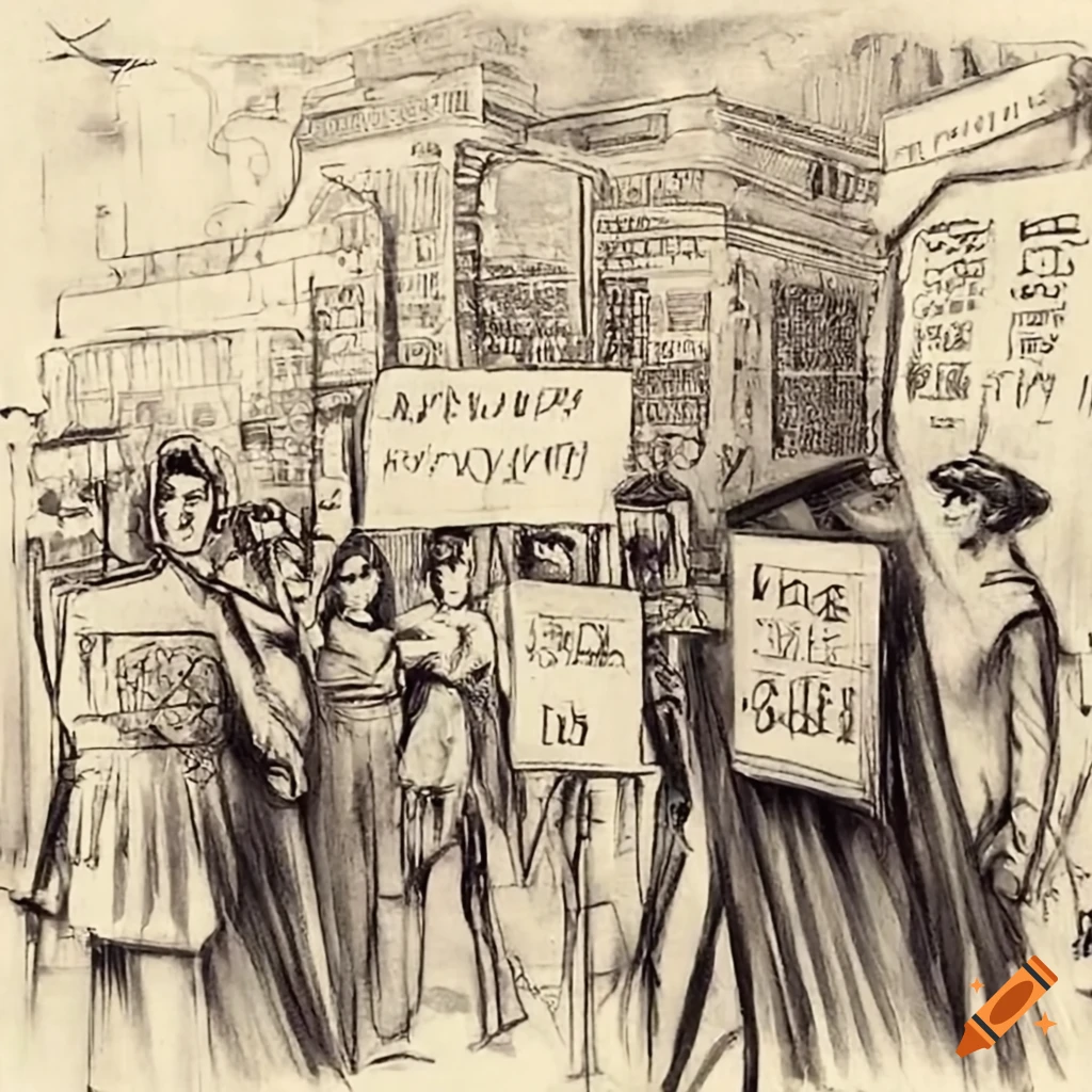 Progressive women and men with protest signs during a march for ...