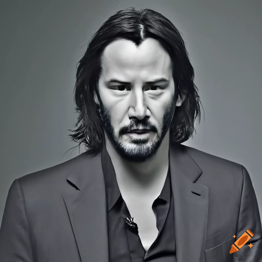 Keanu reeves magazine portrait on Craiyon