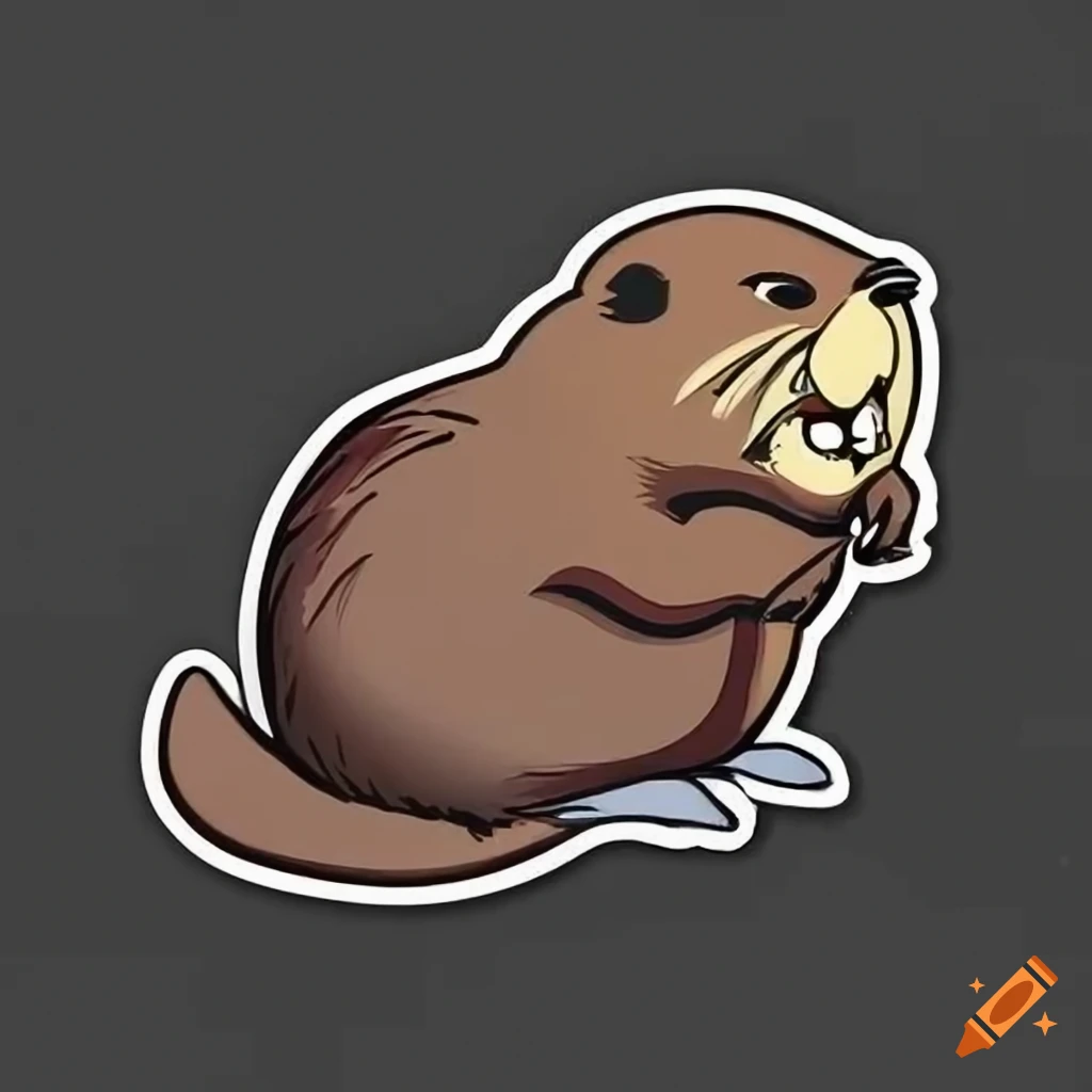 Angry beaver sticker on Craiyon