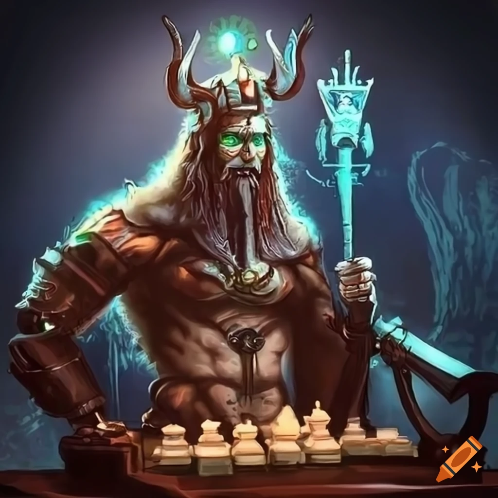 Robot, wizard, gods, and more playing chess on Craiyon