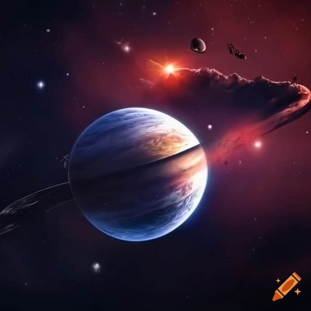 Planets in outer space on Craiyon