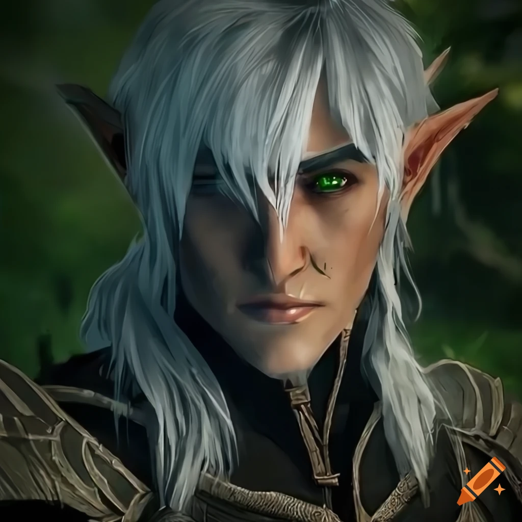 Realistic detailed picture of young beautiful fenris in the forest on Craiyon