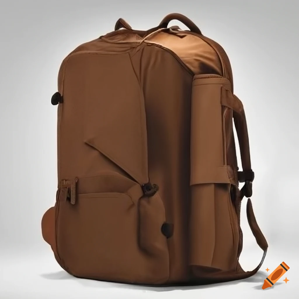 Brown smart backpack on Craiyon