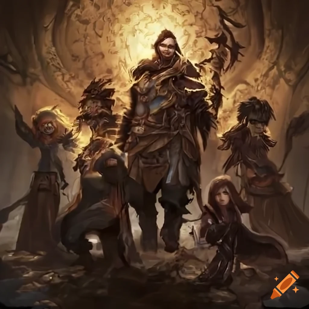 Group of heroes in a fantasy realm on Craiyon