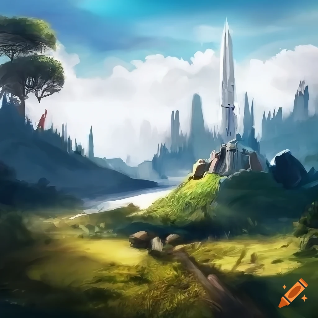 Star wars inspired landscape concept art in high resolution on Craiyon