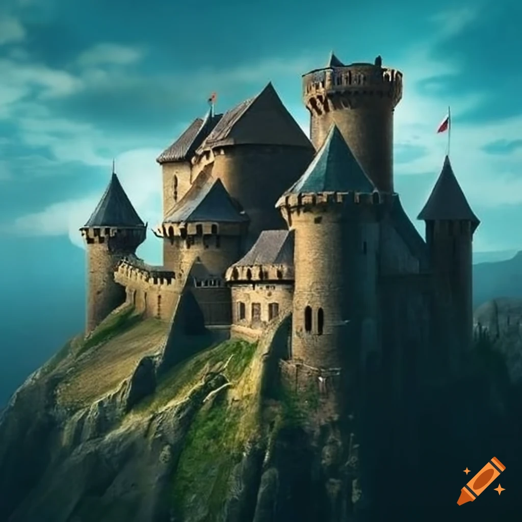 Medieval castle in a serene environment on Craiyon