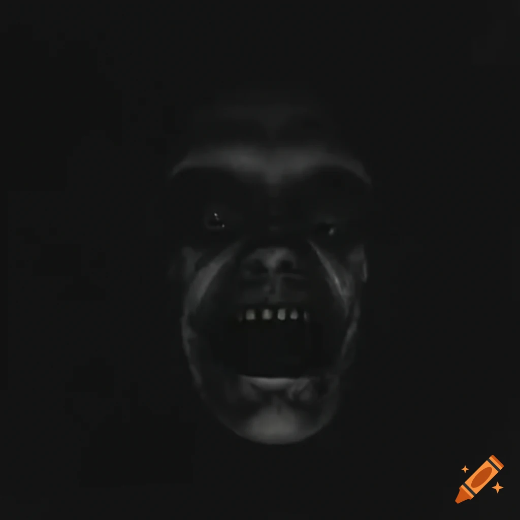 Creepy face in dark vhs quality on Craiyon