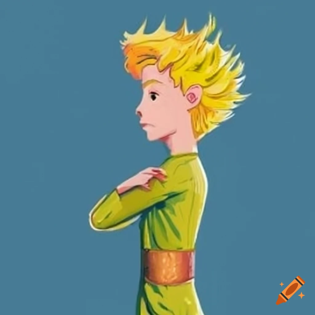 Side view of the little prince character on Craiyon