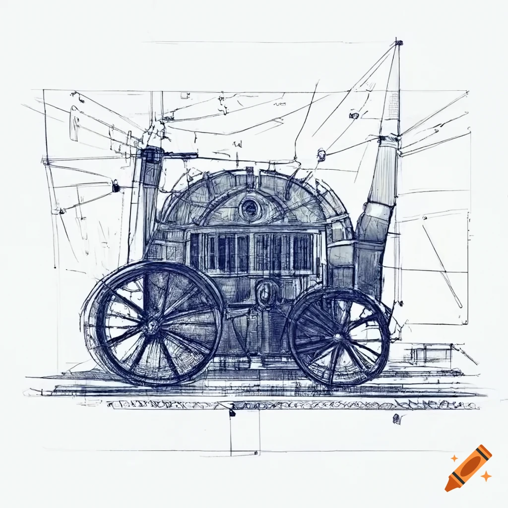 Concept drawing of a repurposed medieval carriage with remote ...