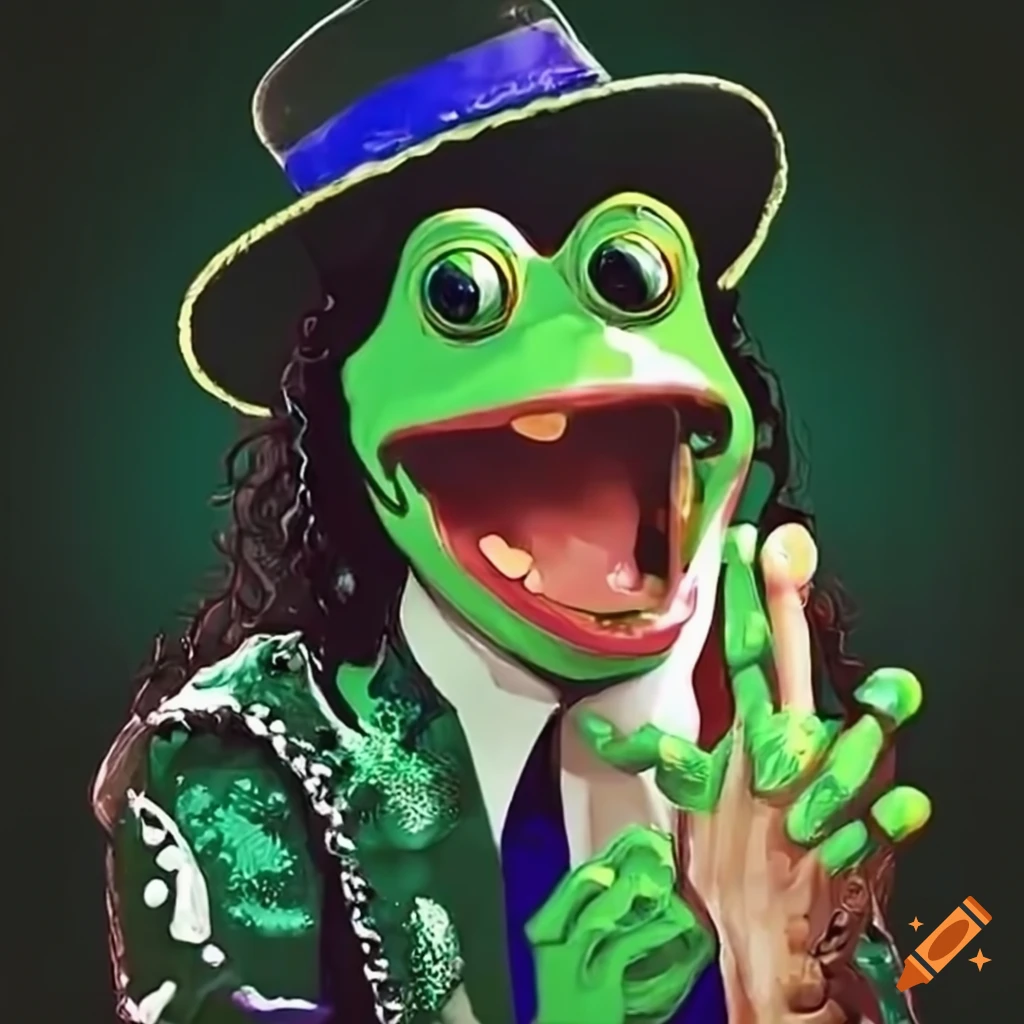 Creative artwork of a frog in michael jackson pose on Craiyon