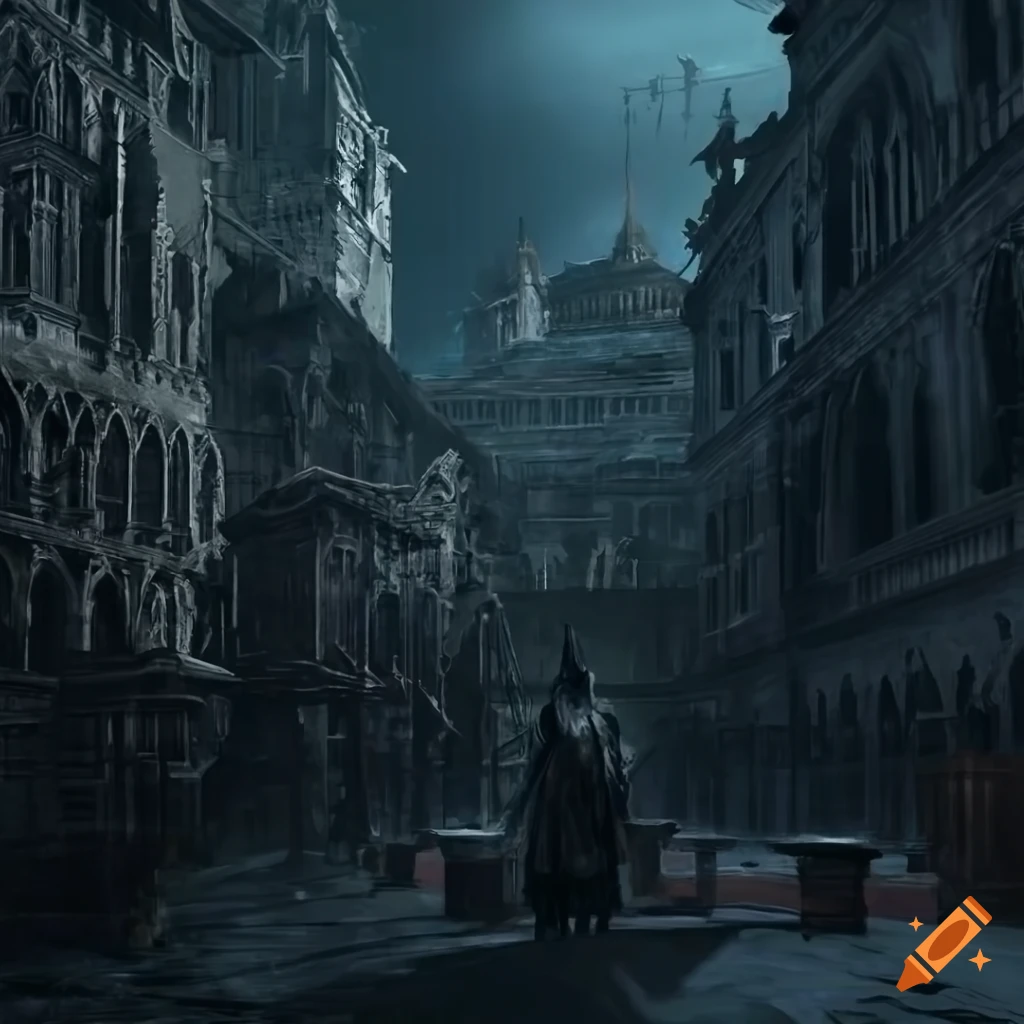 Venice city depicted in bloodborne style by noriyoshi ohrai with ...
