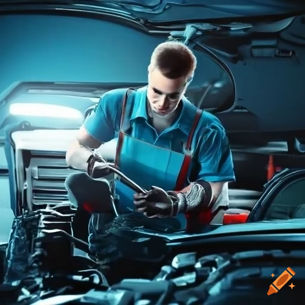 Infographic of vehicle maintenance mechanic on Craiyon