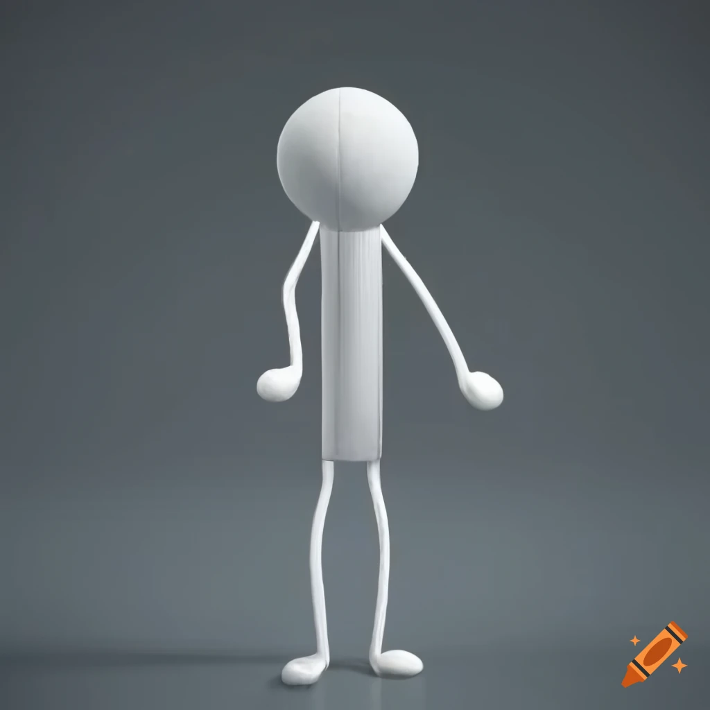 Stick figure doing cross shoulder stretch on Craiyon