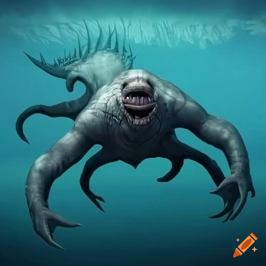 Surreal creature composed of mythical animals and human parts in the ...