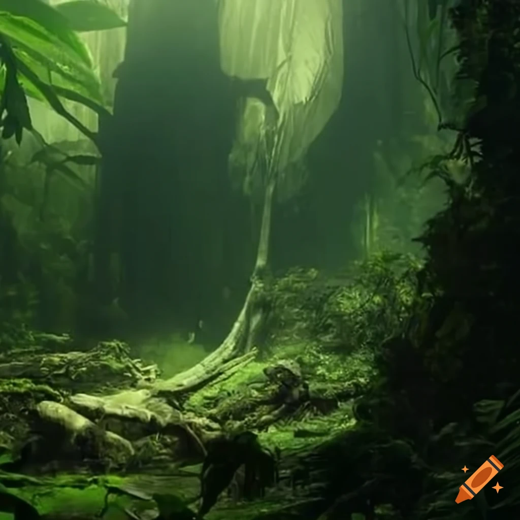 Mysterious jungle with unknown dangers lurking on Craiyon