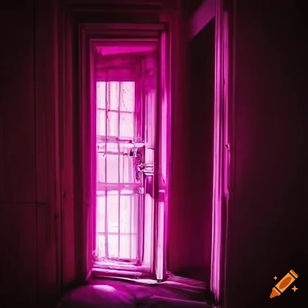 Eerie pink door on Craiyon