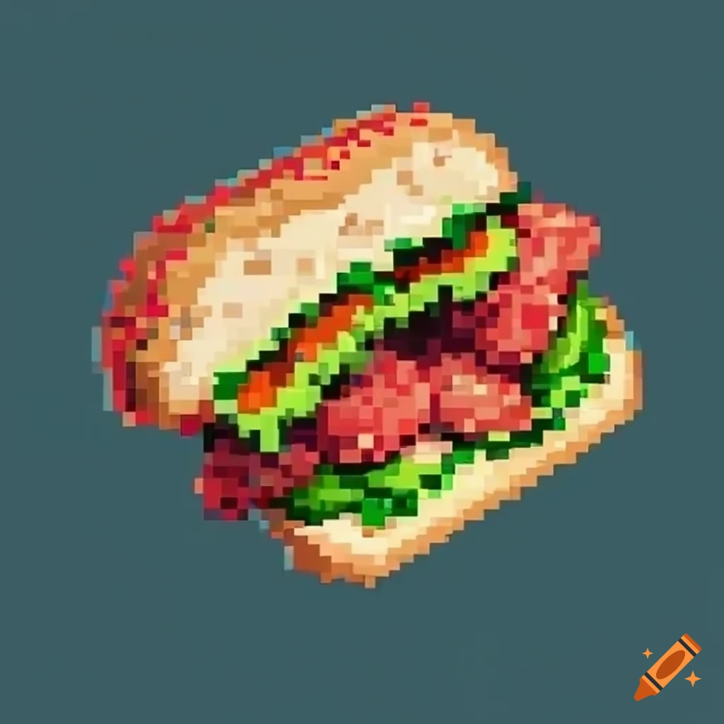Pixel art sandwich on Craiyon