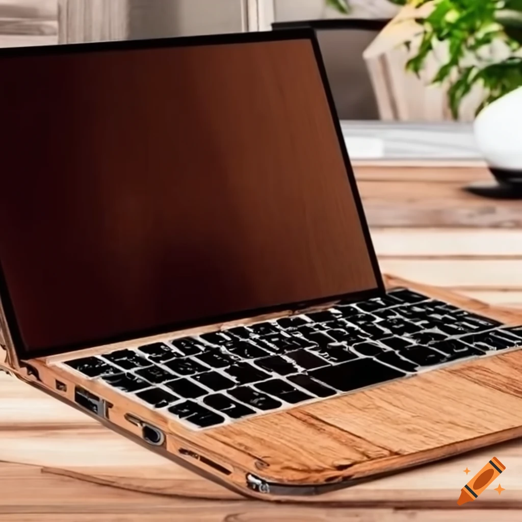 High-quality modern wooden laptop on Craiyon