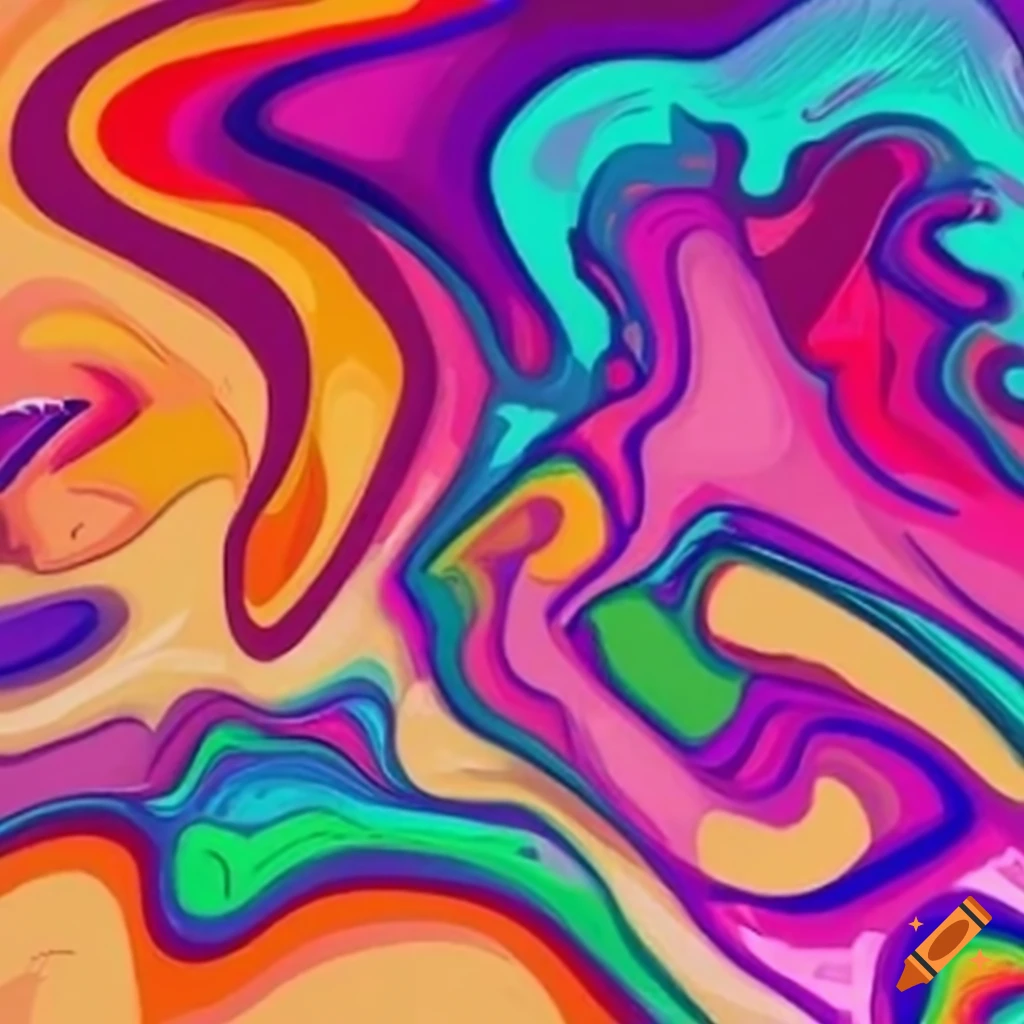 Abstract blend of colors and shapes on Craiyon