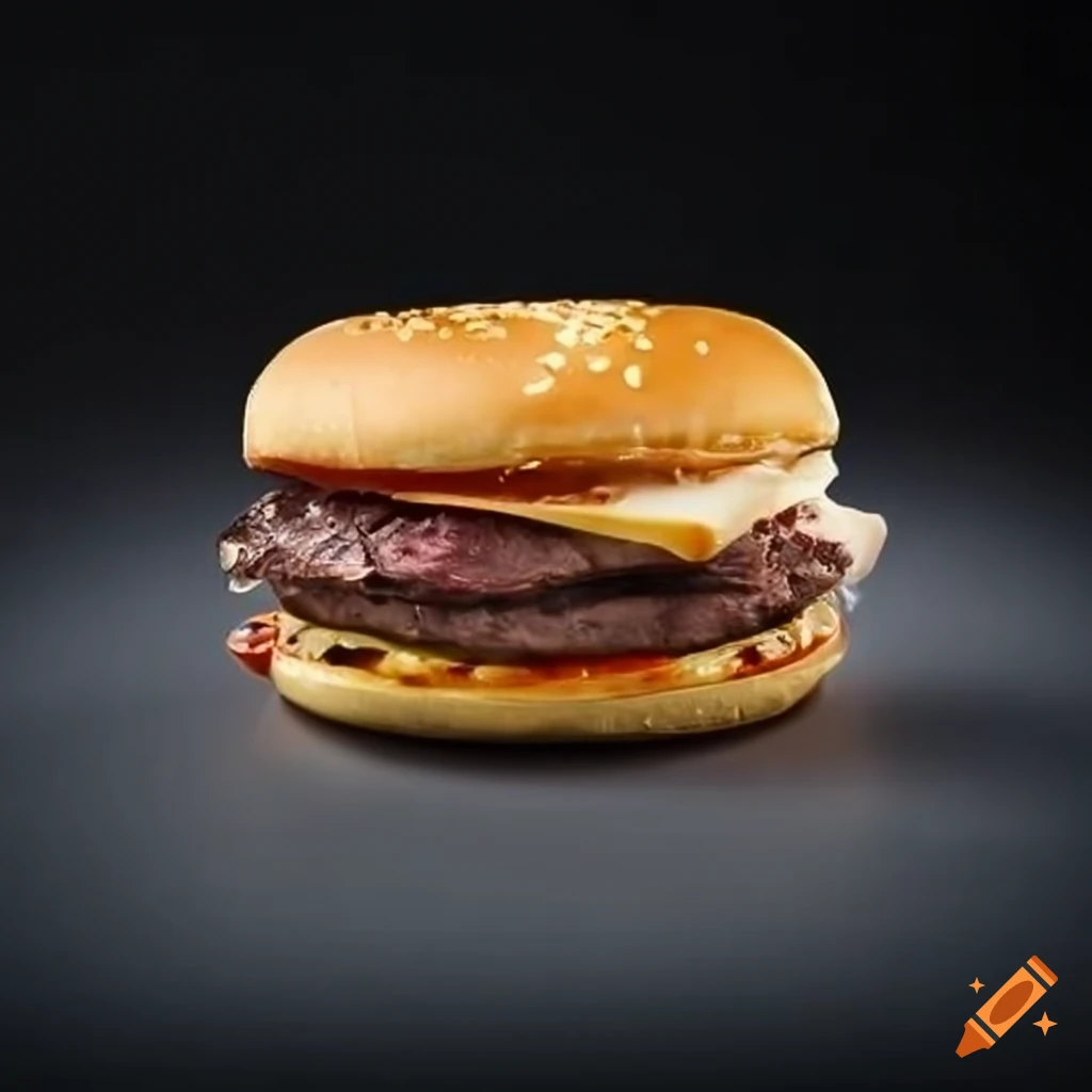 Double steak and raclette cheese hamburger on Craiyon