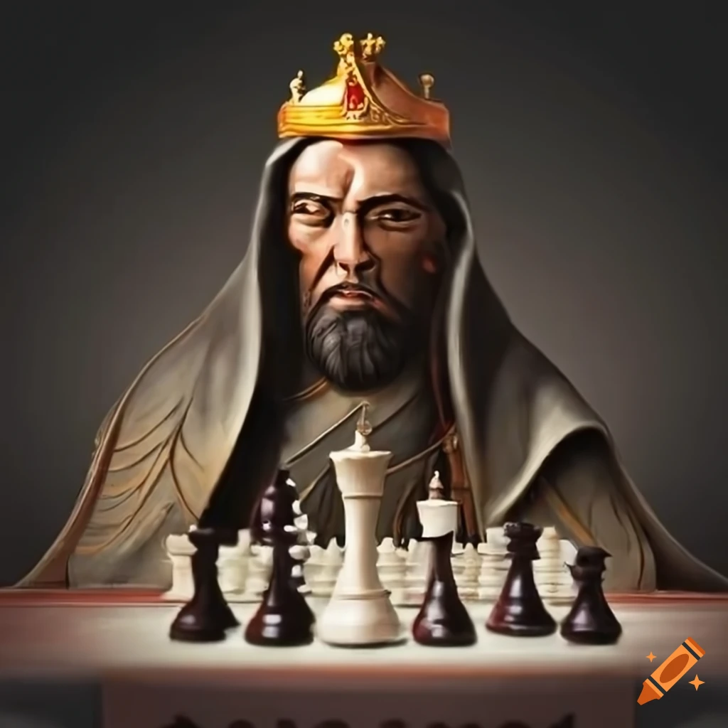 Emperor playing chess on Craiyon