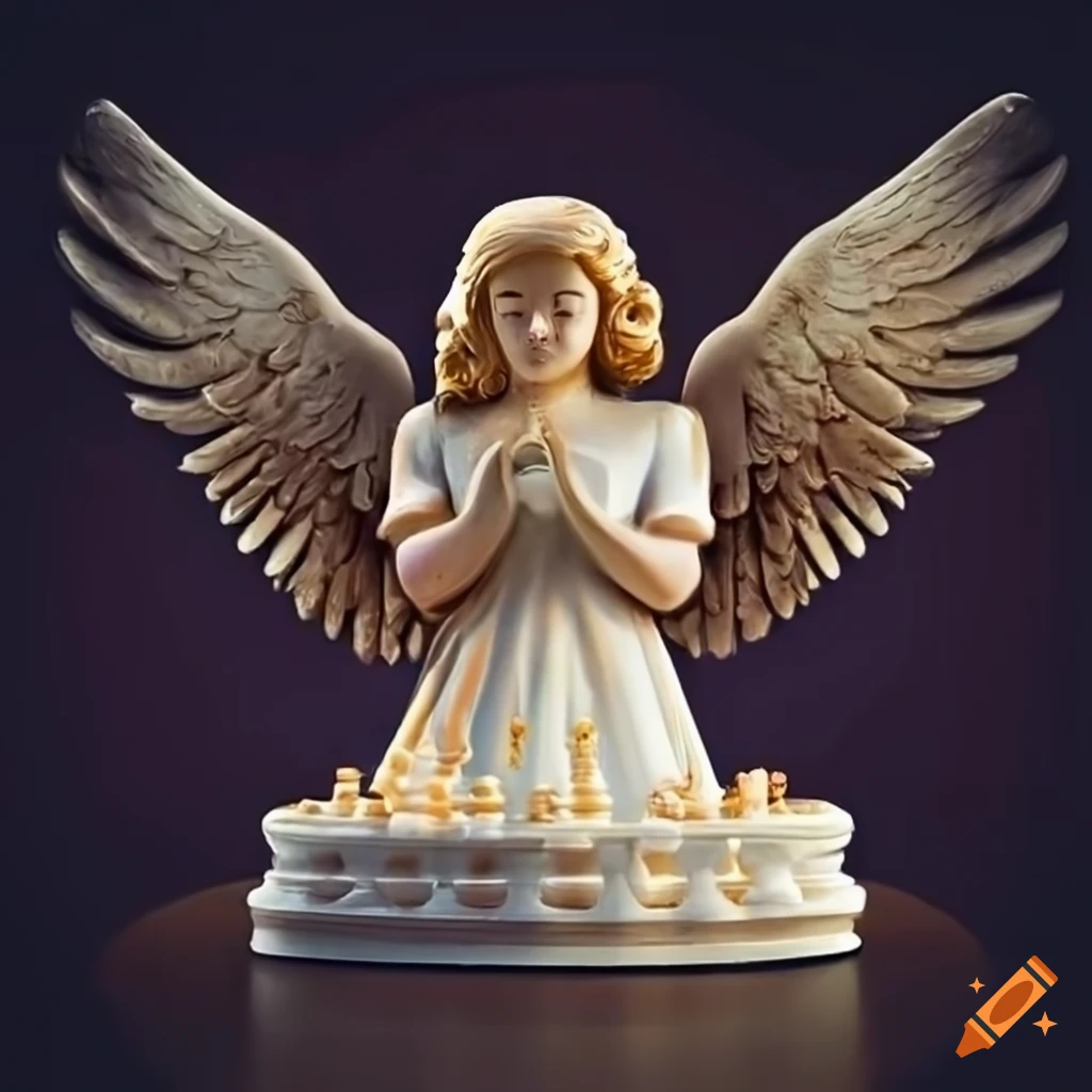 Angel playing chess on Craiyon