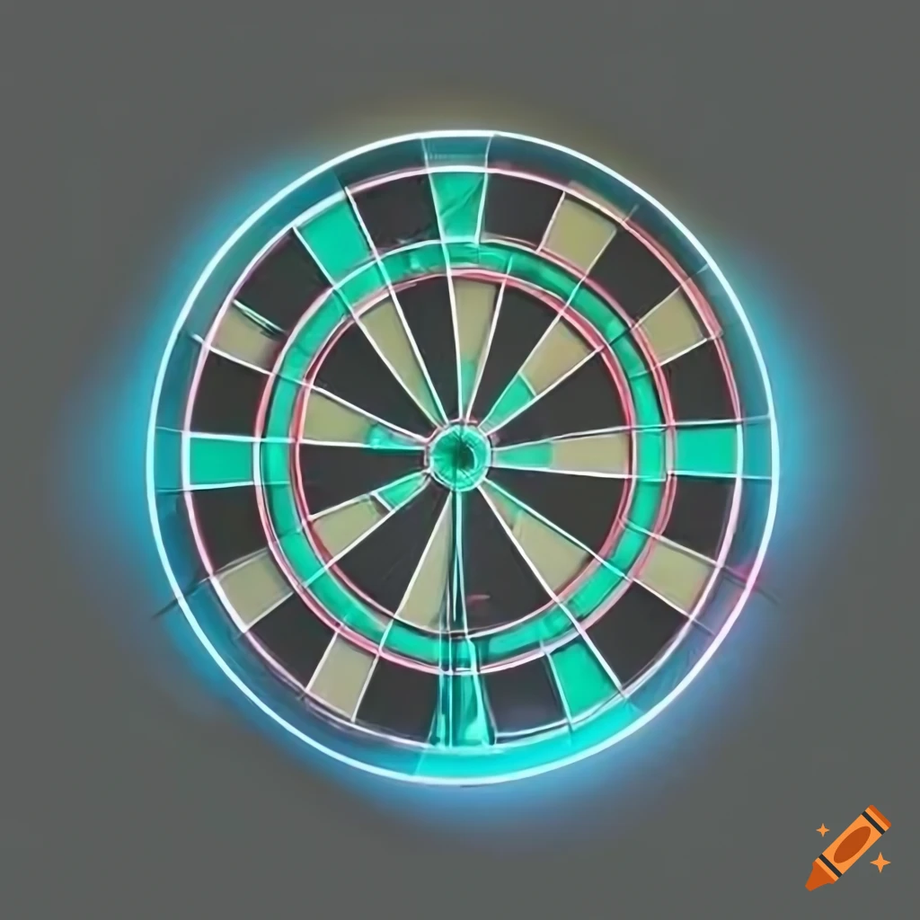 Neon vector dartboard on Craiyon