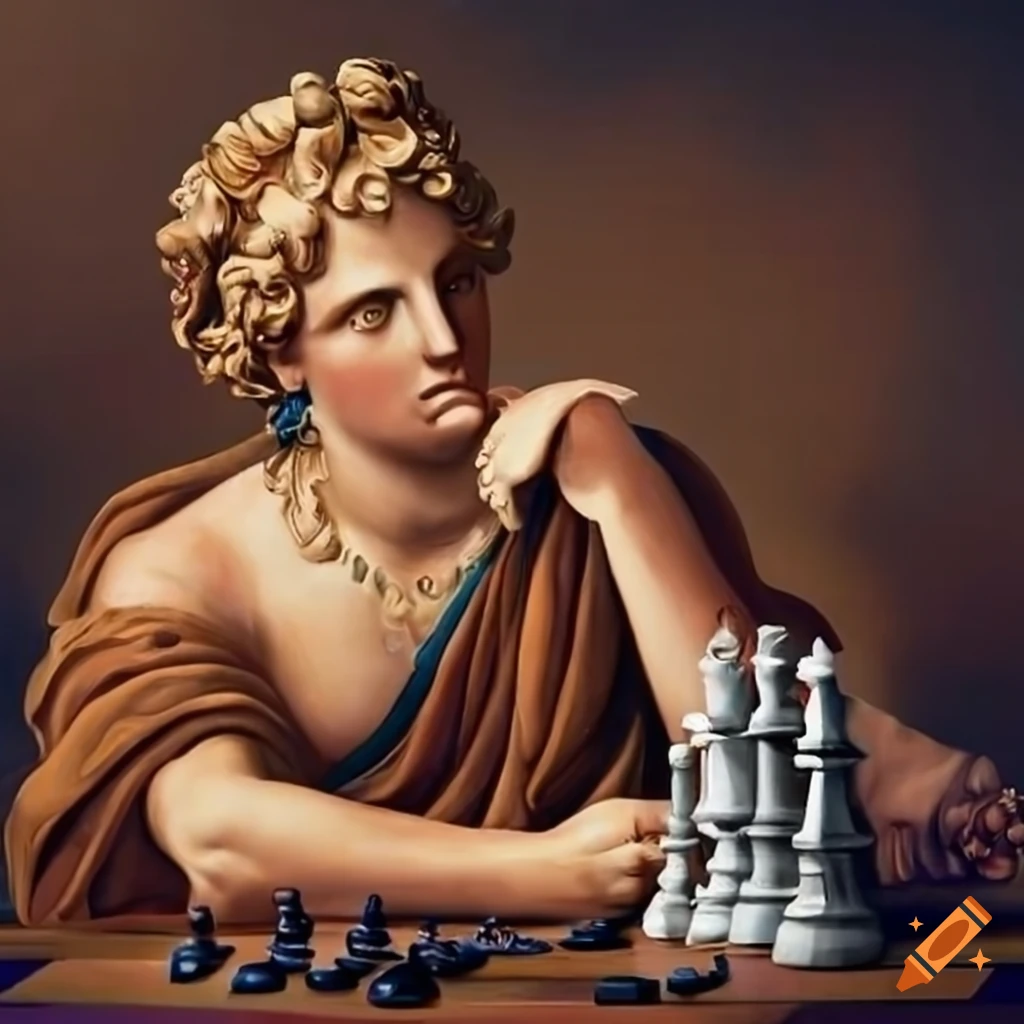Apollo playing chess on Craiyon
