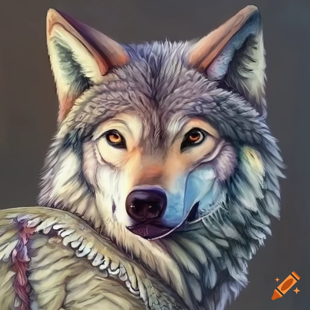 Artwork of wolves and birds by anne stokes on Craiyon