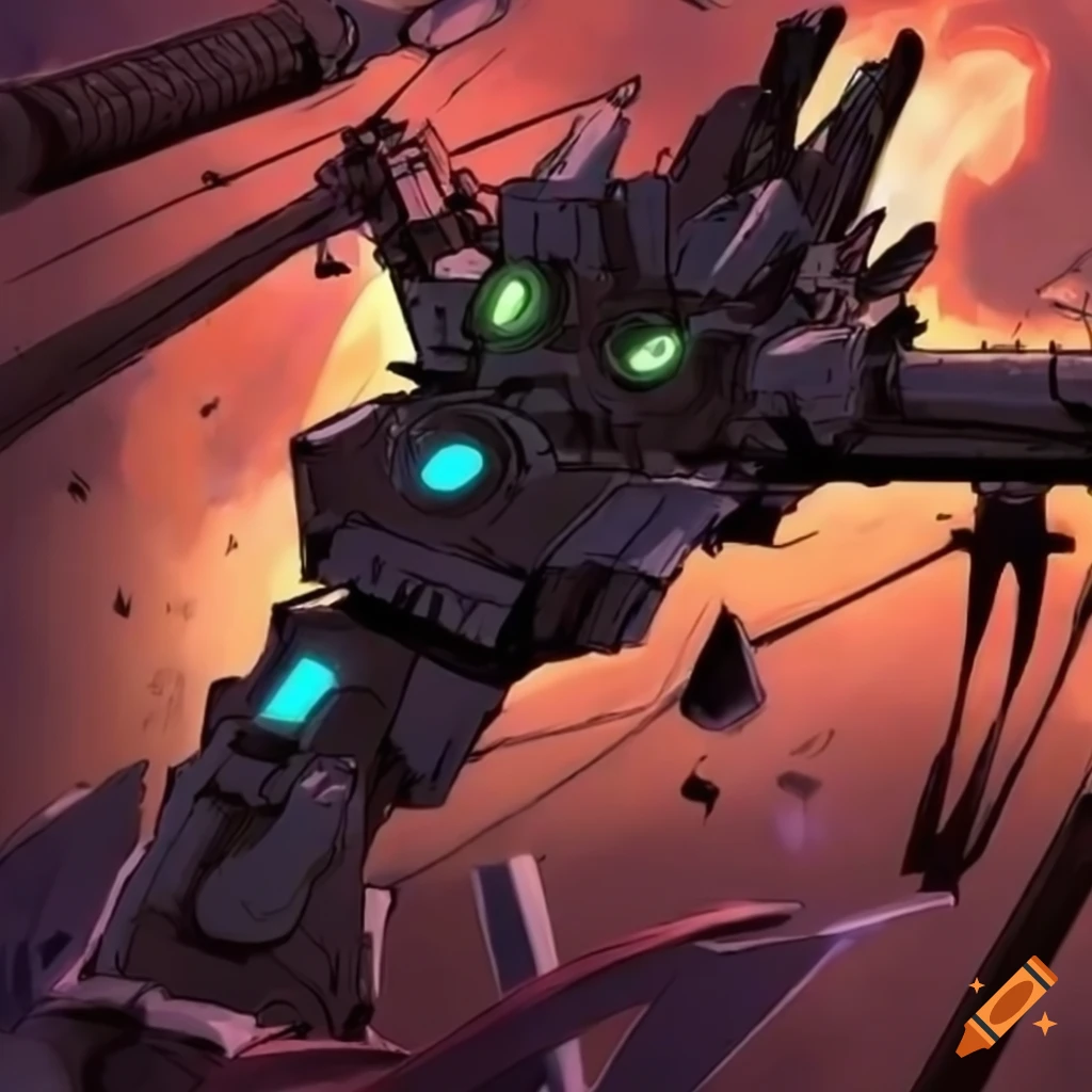 Futuristic royal artillery in anime style on Craiyon