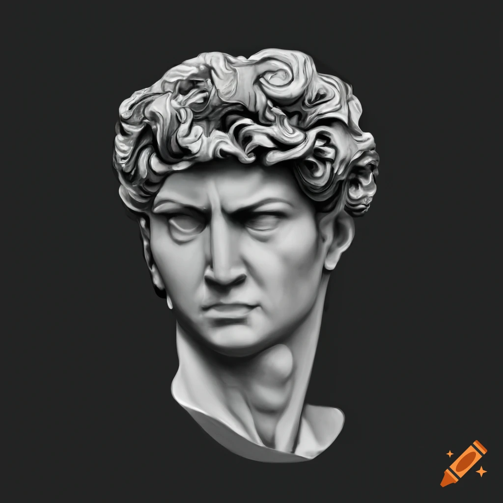Bust of david sculpture on Craiyon
