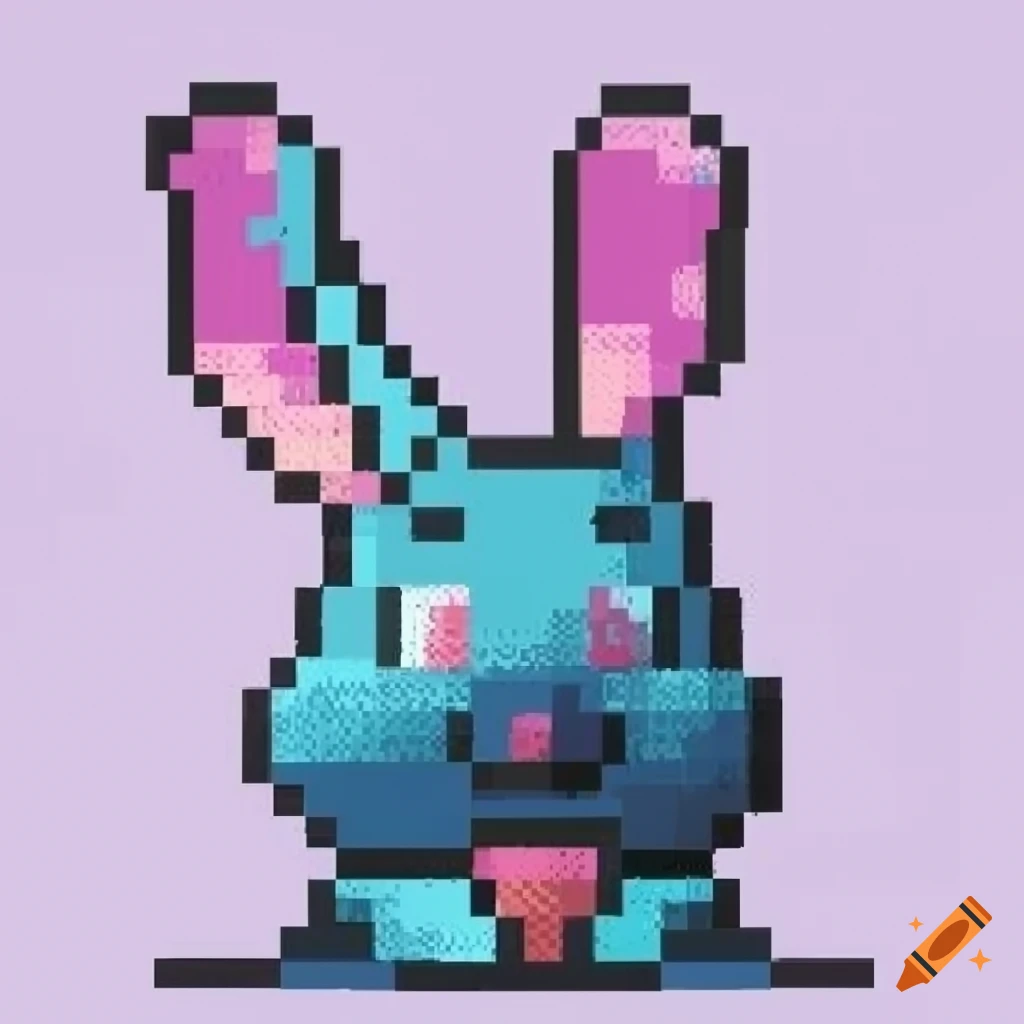 Pixel art of a rabbit on Craiyon