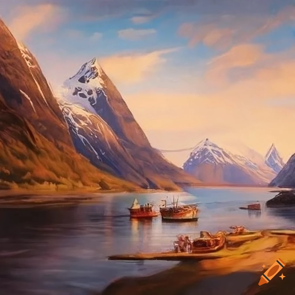 Highly detailed stunning painting of norway by james gurney on Craiyon
