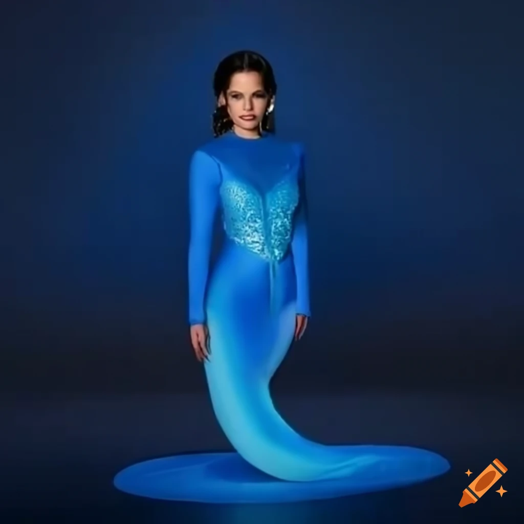 Blue lamia with emilia clarke portraying snake tail on Craiyon