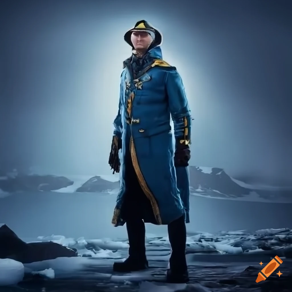 Superhero captain antarctica in detailed photorealistic full body ...