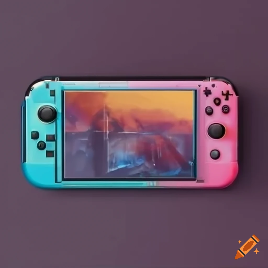 Top-down view of a nintendo switch with a large screen on Craiyon