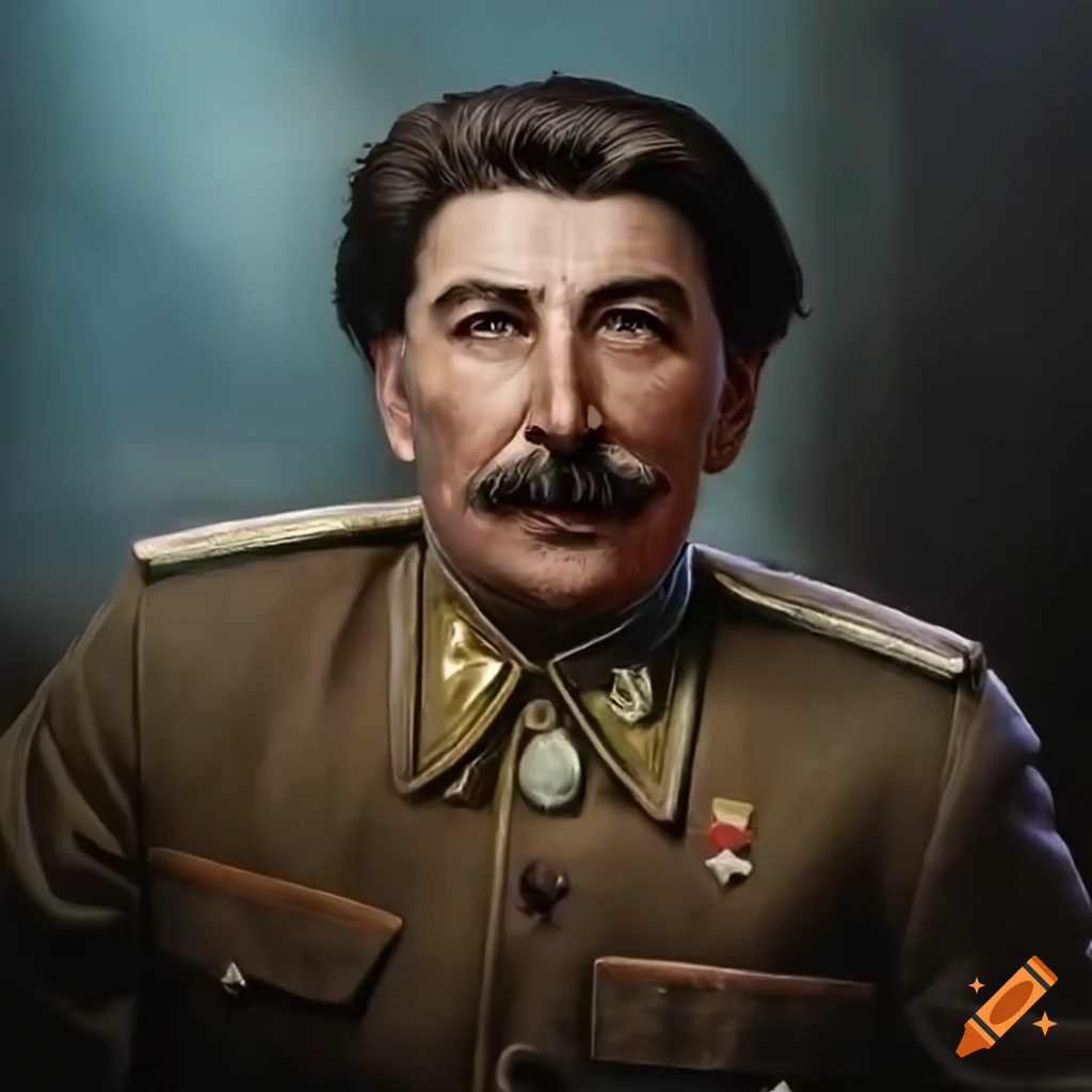 Stalin portrayed in a realistic style 256k on Craiyon